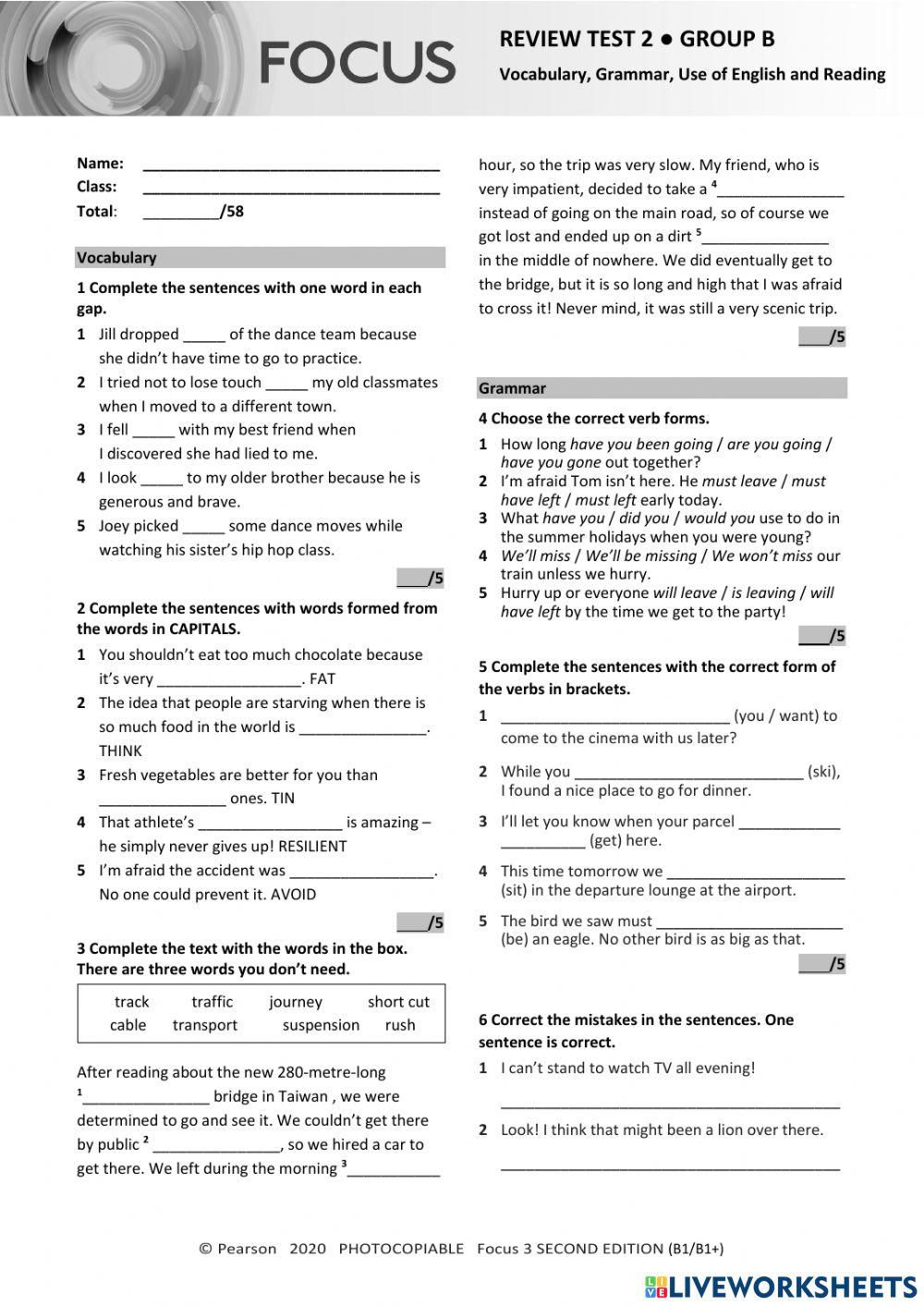 Focus 3 unit 1-4 voc,gram,reading 6972133 | curlygirl