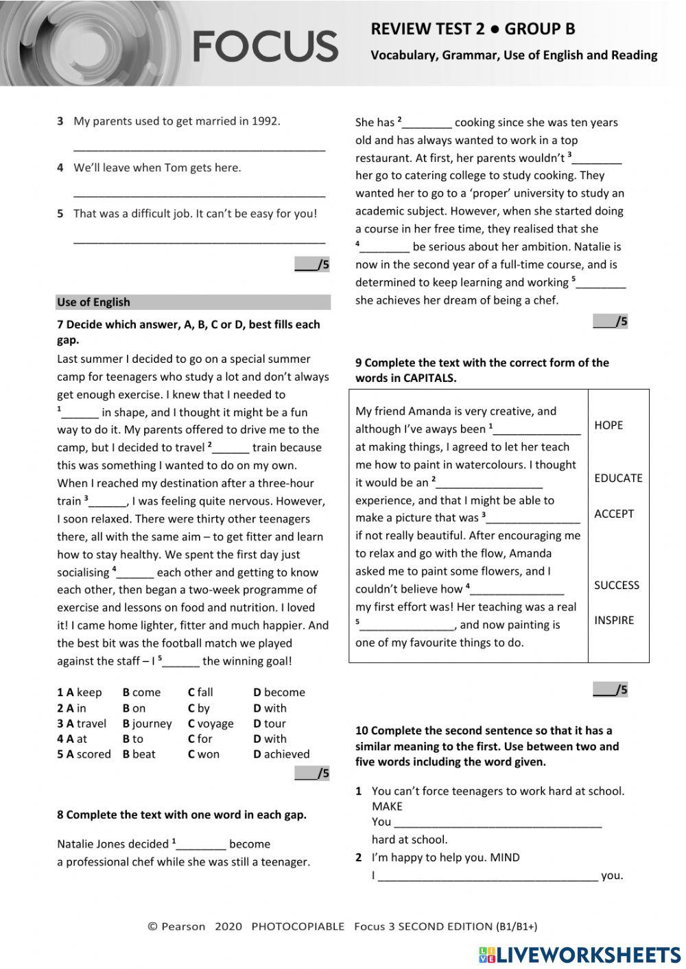 Focus 3 unit 1-4 voc,gram,reading 6972133 | curlygirl