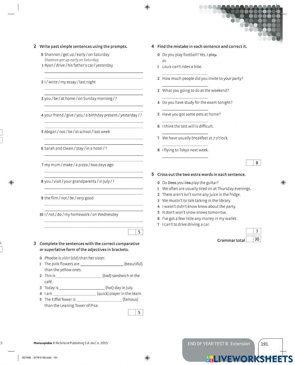 Test A1-2 online exercise for | Live Worksheets