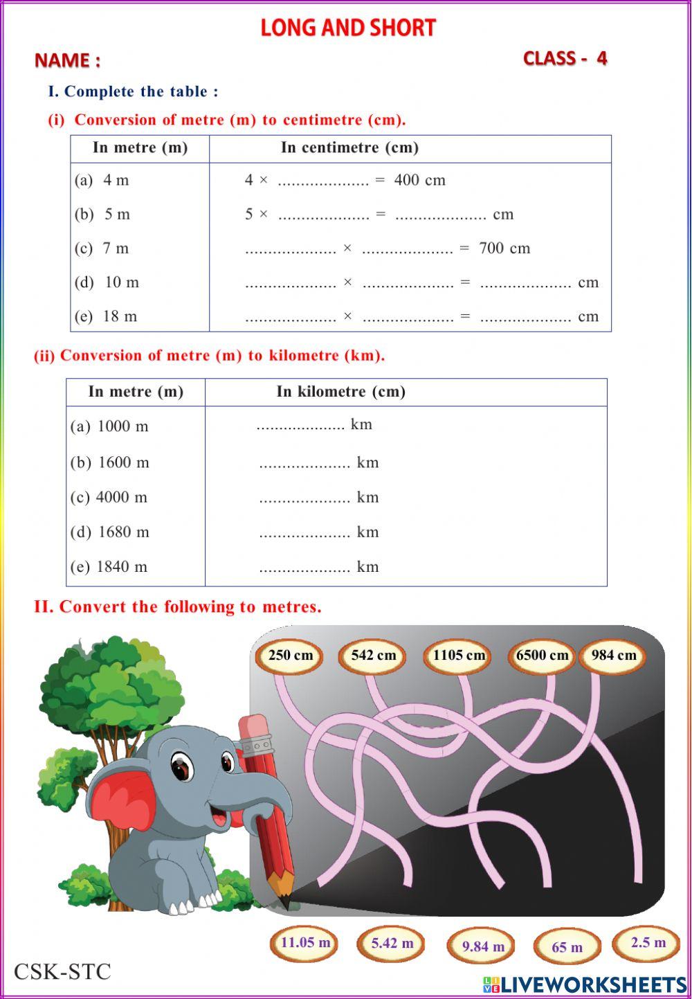 Long and Short 7009977 | STC PUDUCHERRY | LiveWorksheets