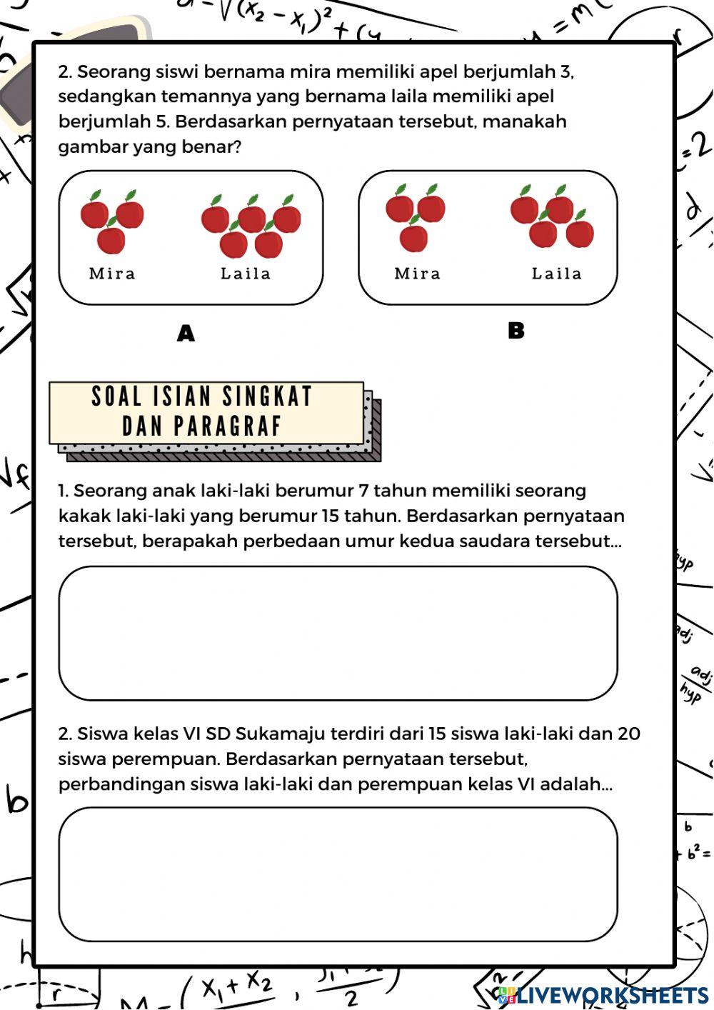 Belajar Matematika | nasywa07 | Live Worksheets