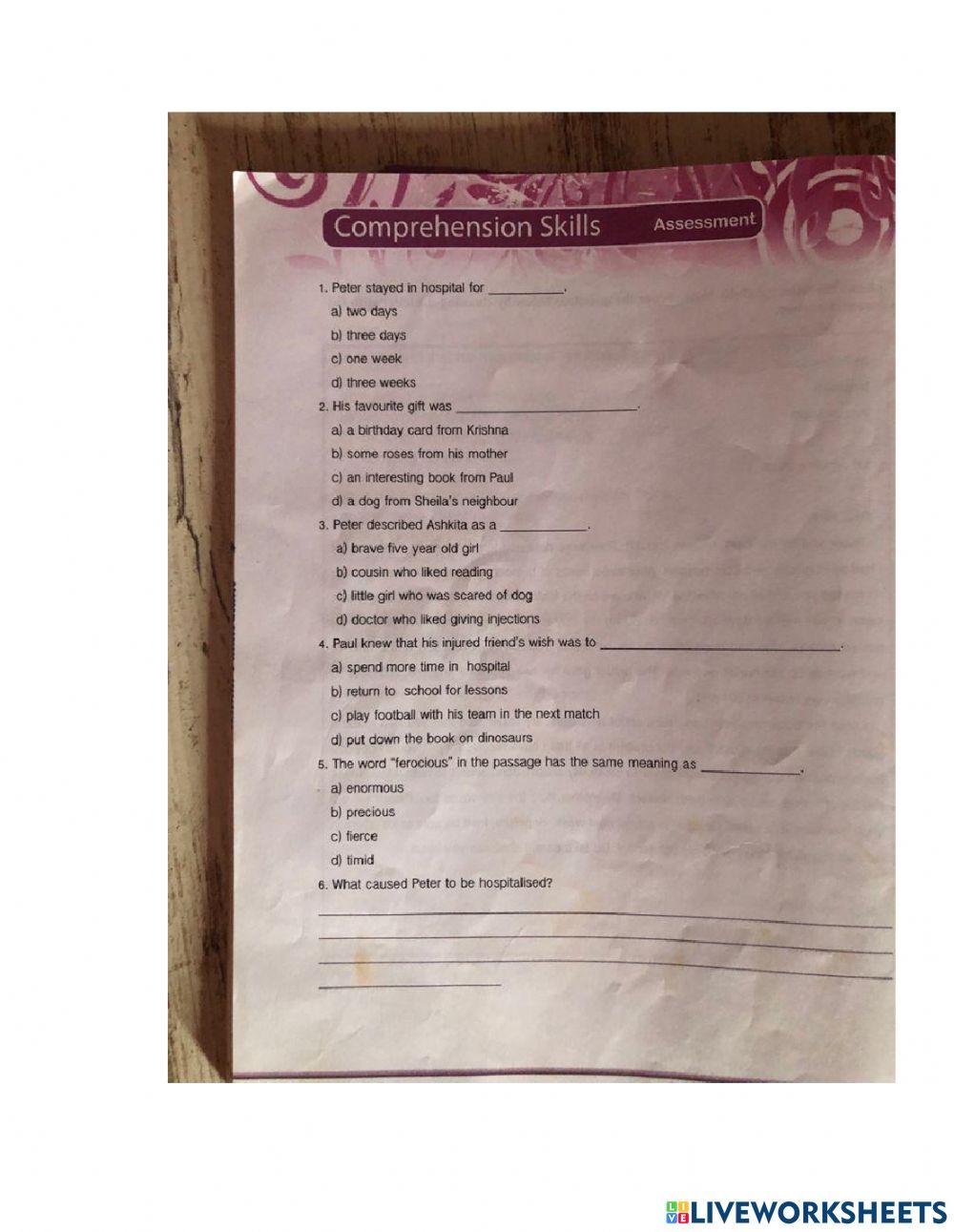 6993711 | Friendly Letter Comprehension Quiz | Diana