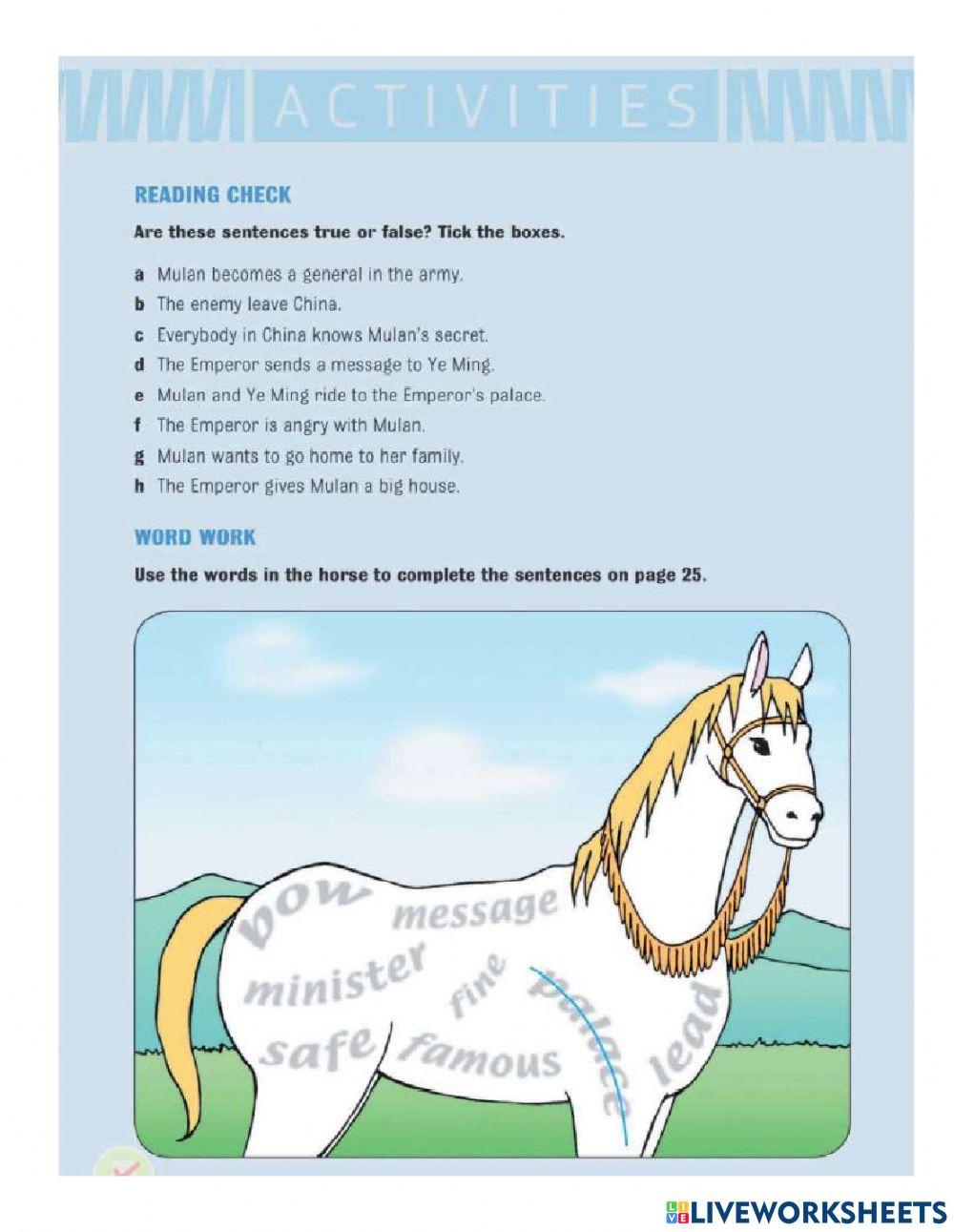 Mulan Chapter 4 AC worksheet | Live Worksheets