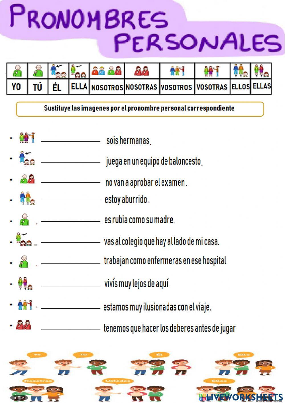 pronombres pers… | Free Interactive Worksheets | 6944327