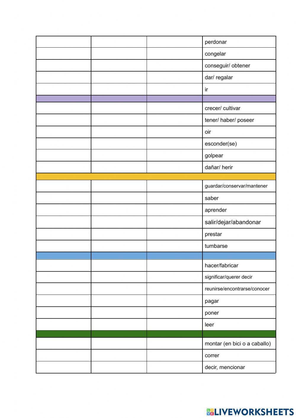 irregular verbs 7164954 | Lydia | Live Worksheets