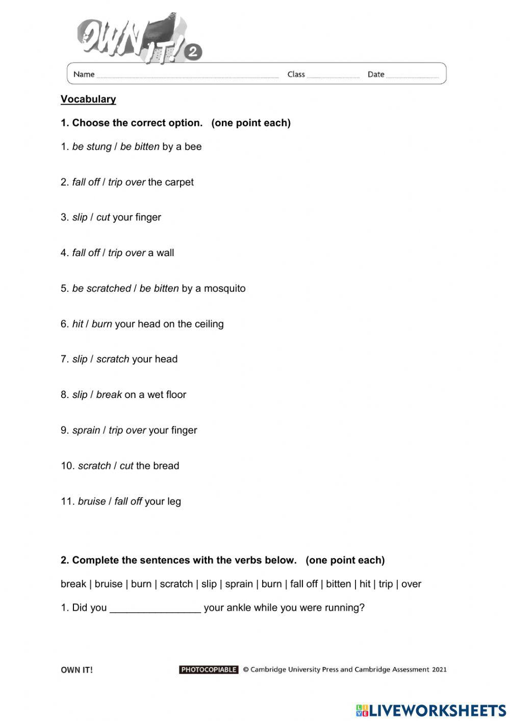 Own it 2 Test U… | Free Interactive Worksheets | 6941548