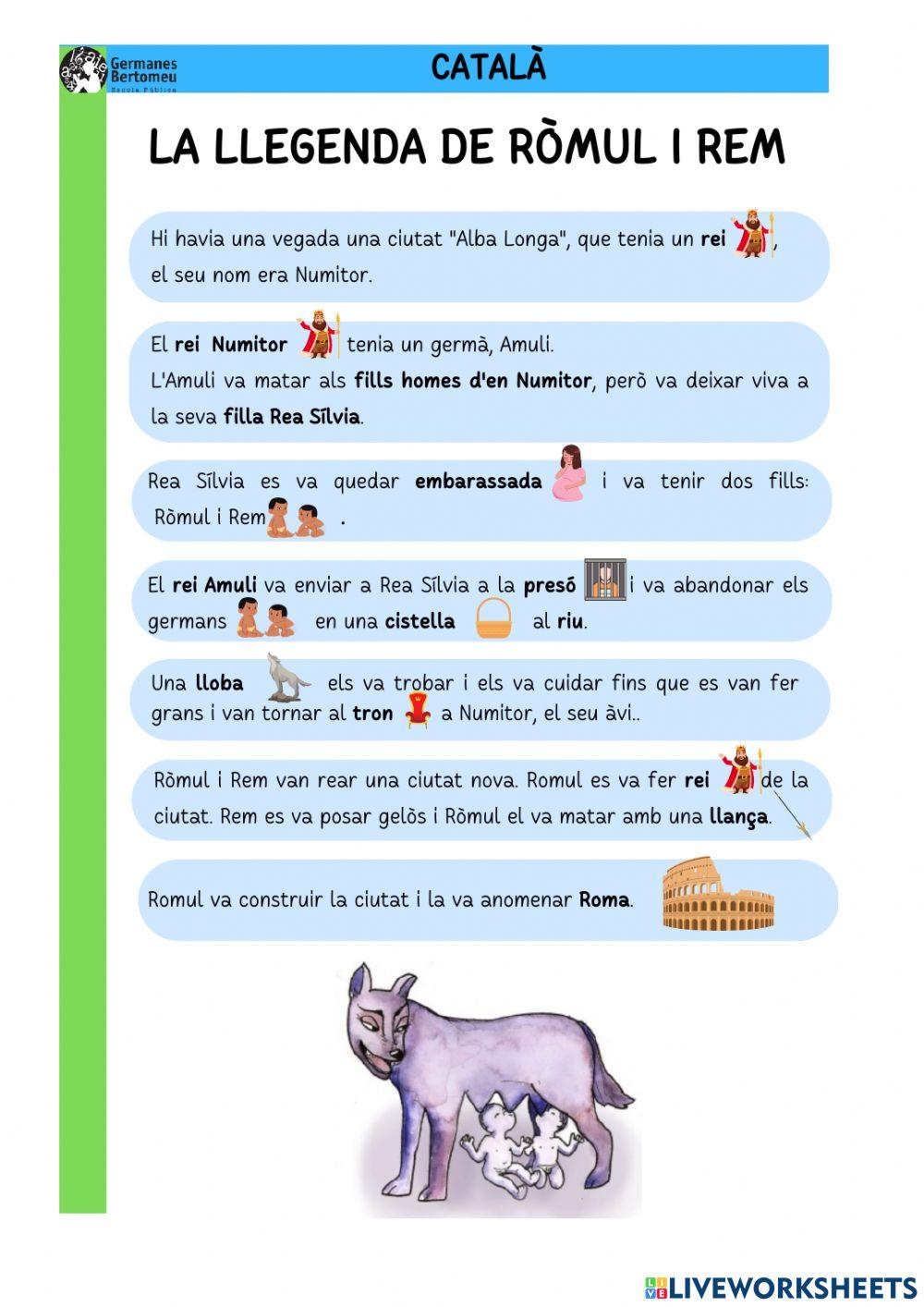 La llegenda de … | Free Interactive Worksheets | 7013473