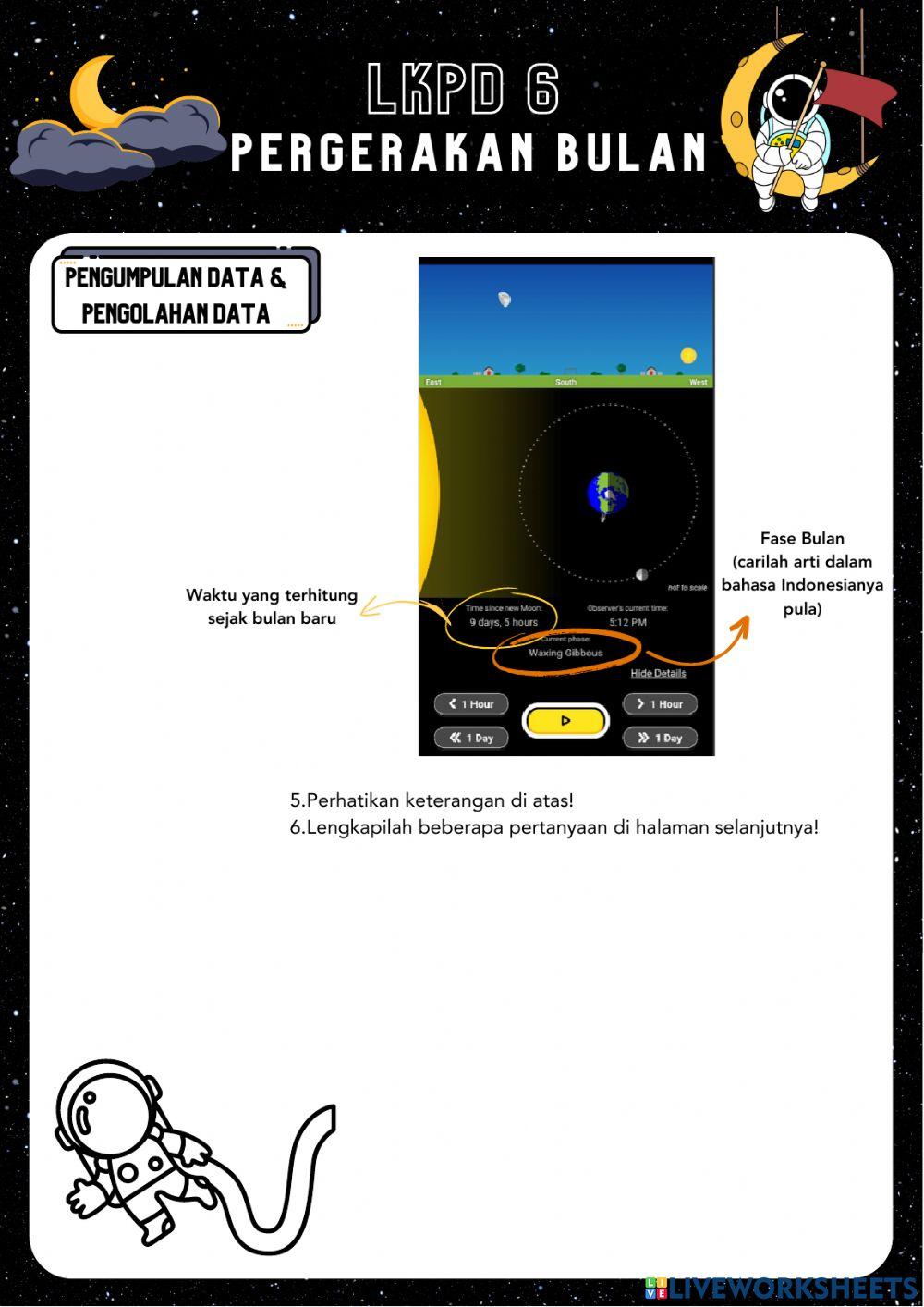 LKPD 6 : Fase Bulan Kelas VII (IPA Semester 2) online exercise for ...