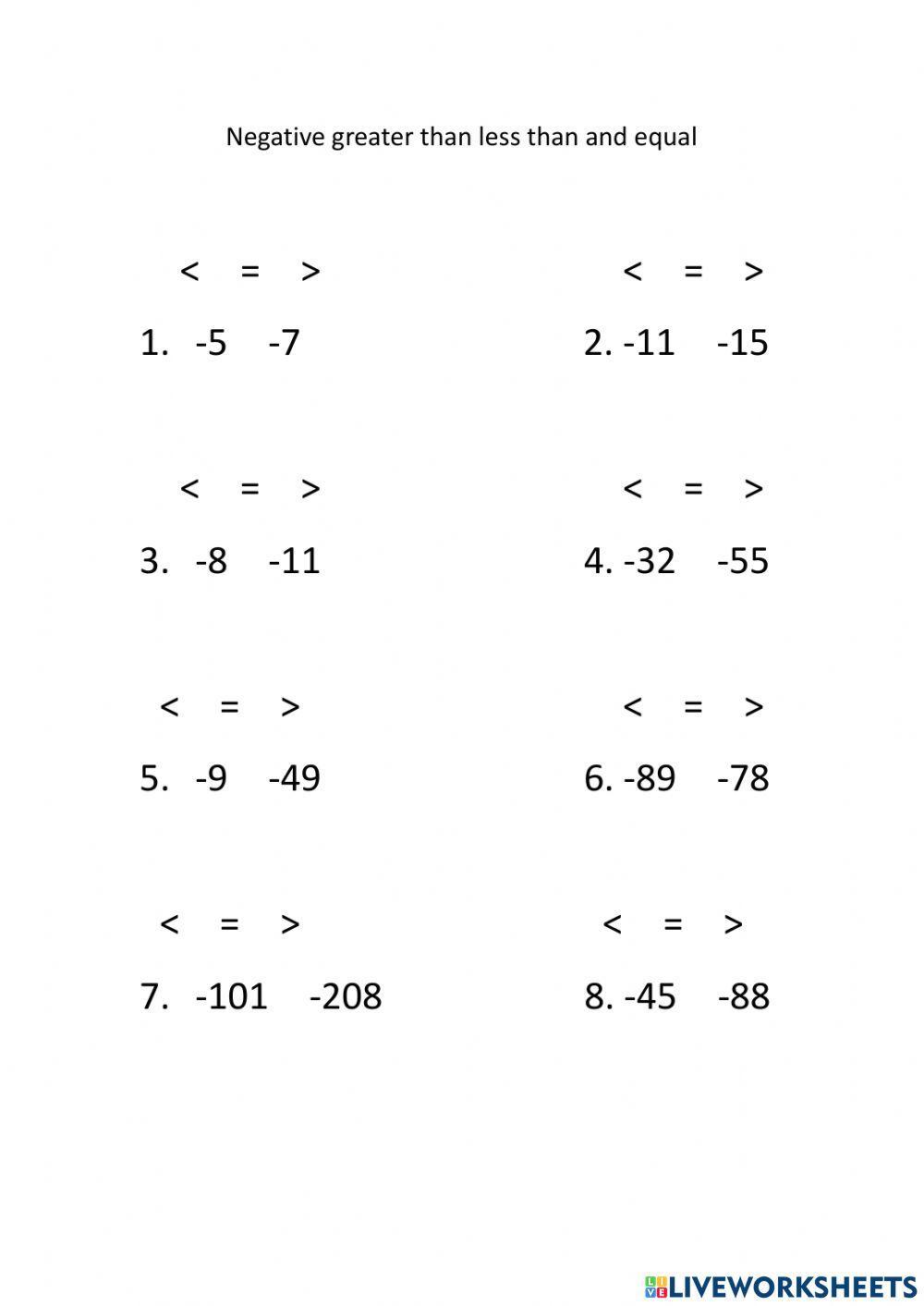 Negative greater than less than and equal 7002330