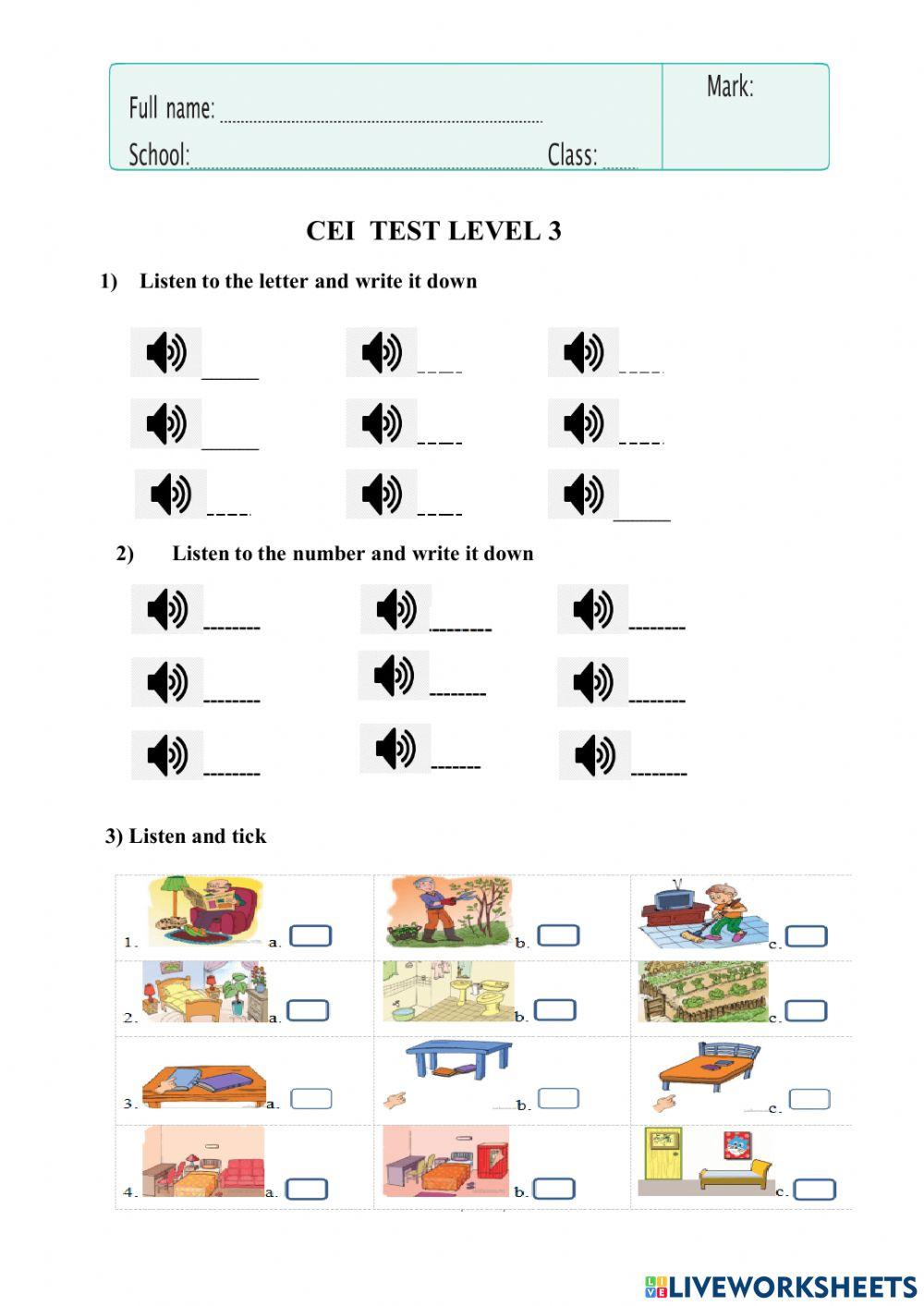 7002518 | Level 3 | Huongtrancei | LiveWorksheets