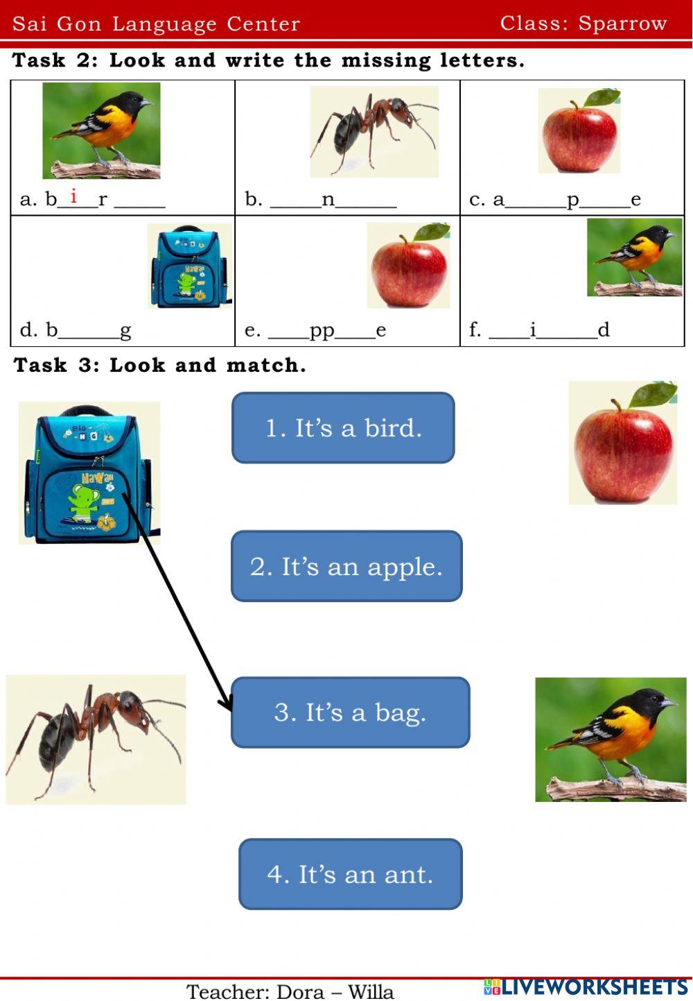 Hello! interactive activity for Class: Sparrow | Live Worksheets