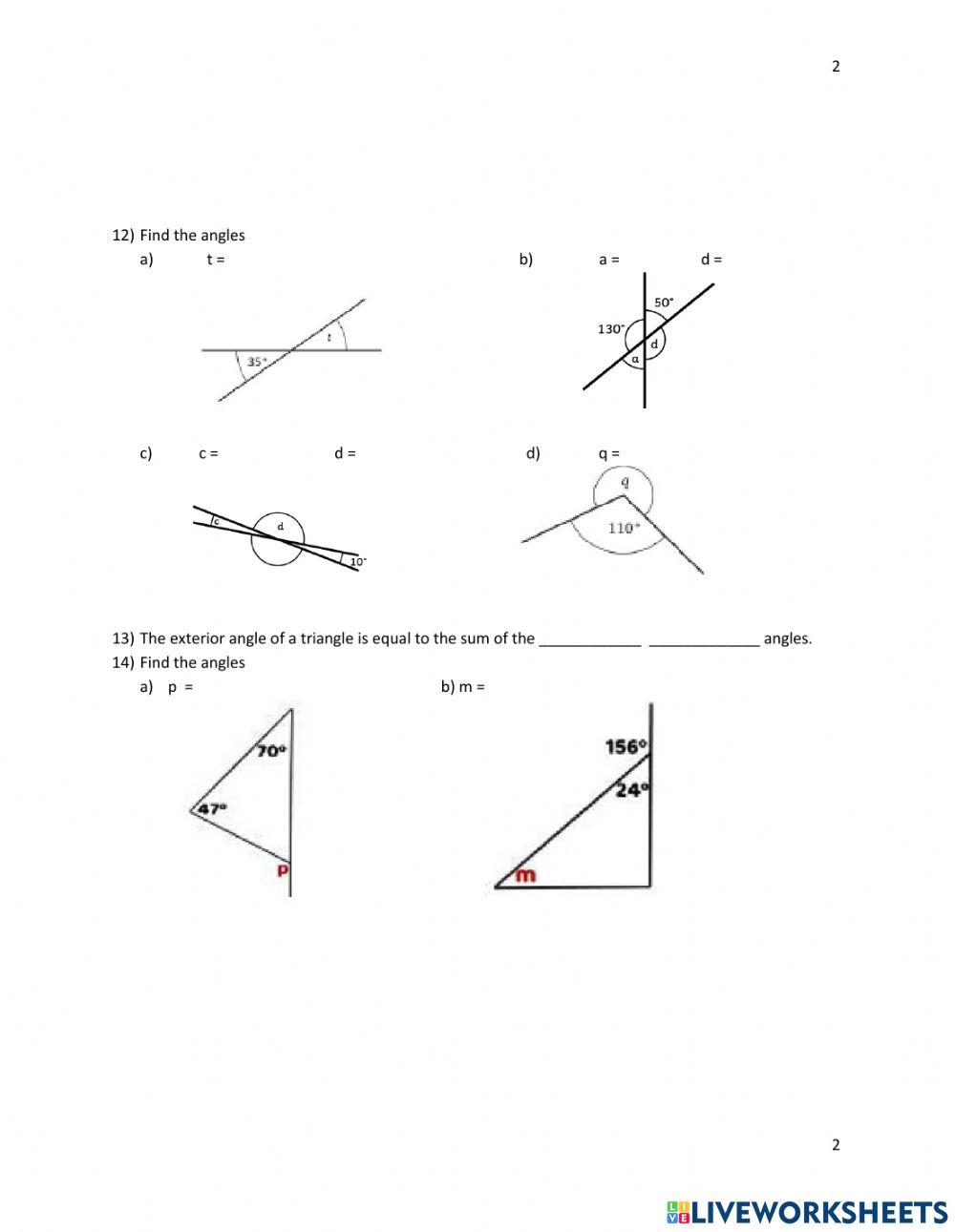 Angles F2 online exercise for | Live Worksheets