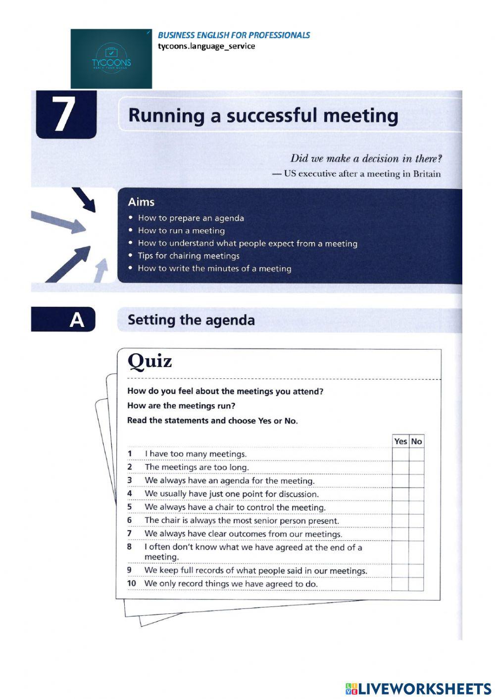 Setting the agenda 7003207 | TYCOONC INGLES PROFESIONAL