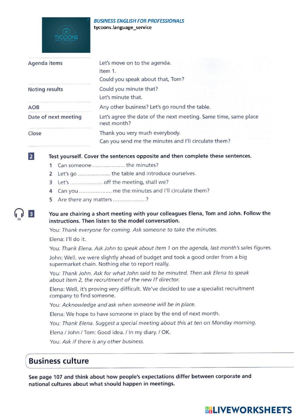 Setting the agenda 7003207 | TYCOONC INGLES PROFESIONAL