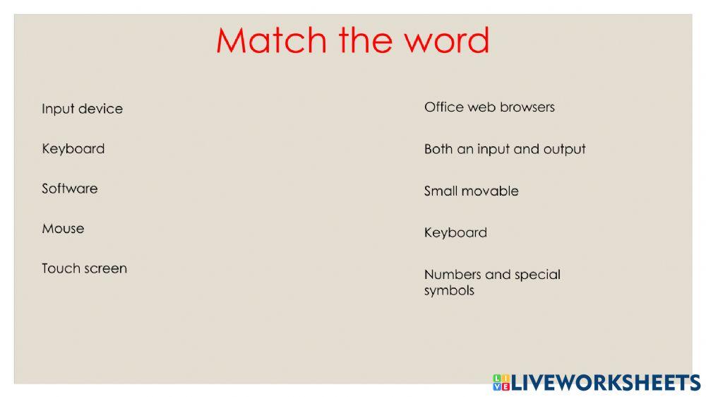 Ict online exercise for 06 | Live Worksheets