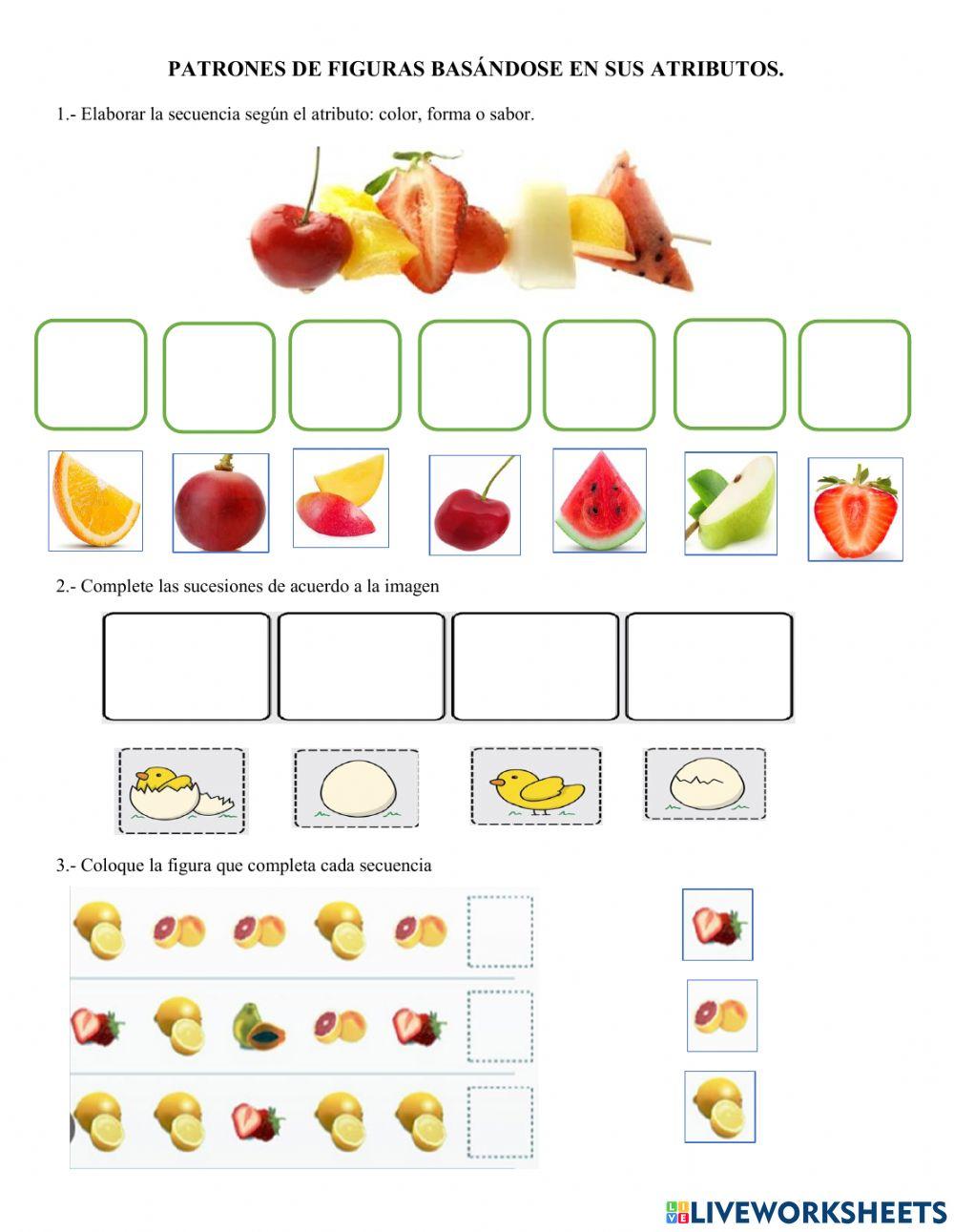 Patrones de figuras basándose en sus atributos.