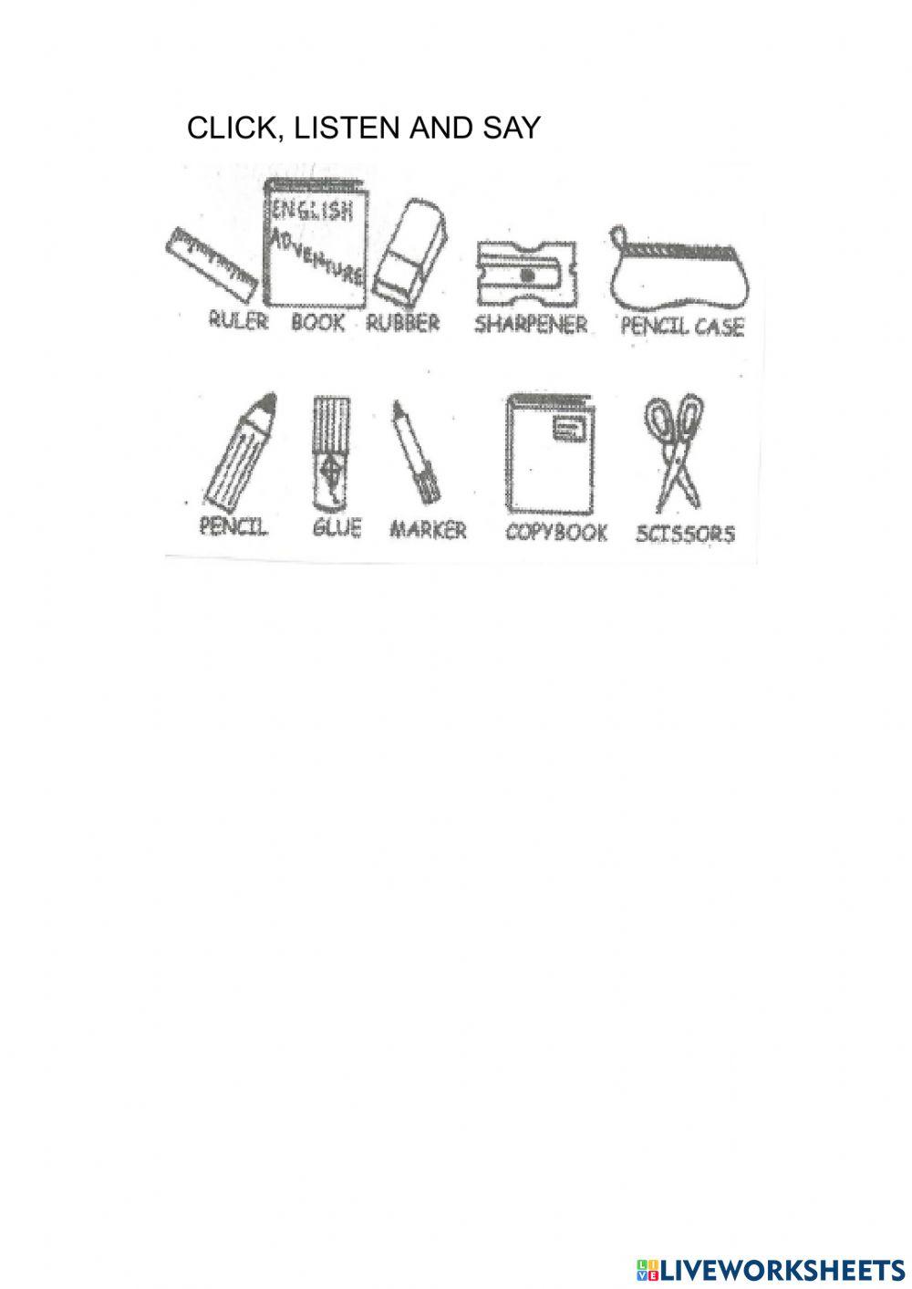 School objects:… | Free Interactive Worksheets | 7003390