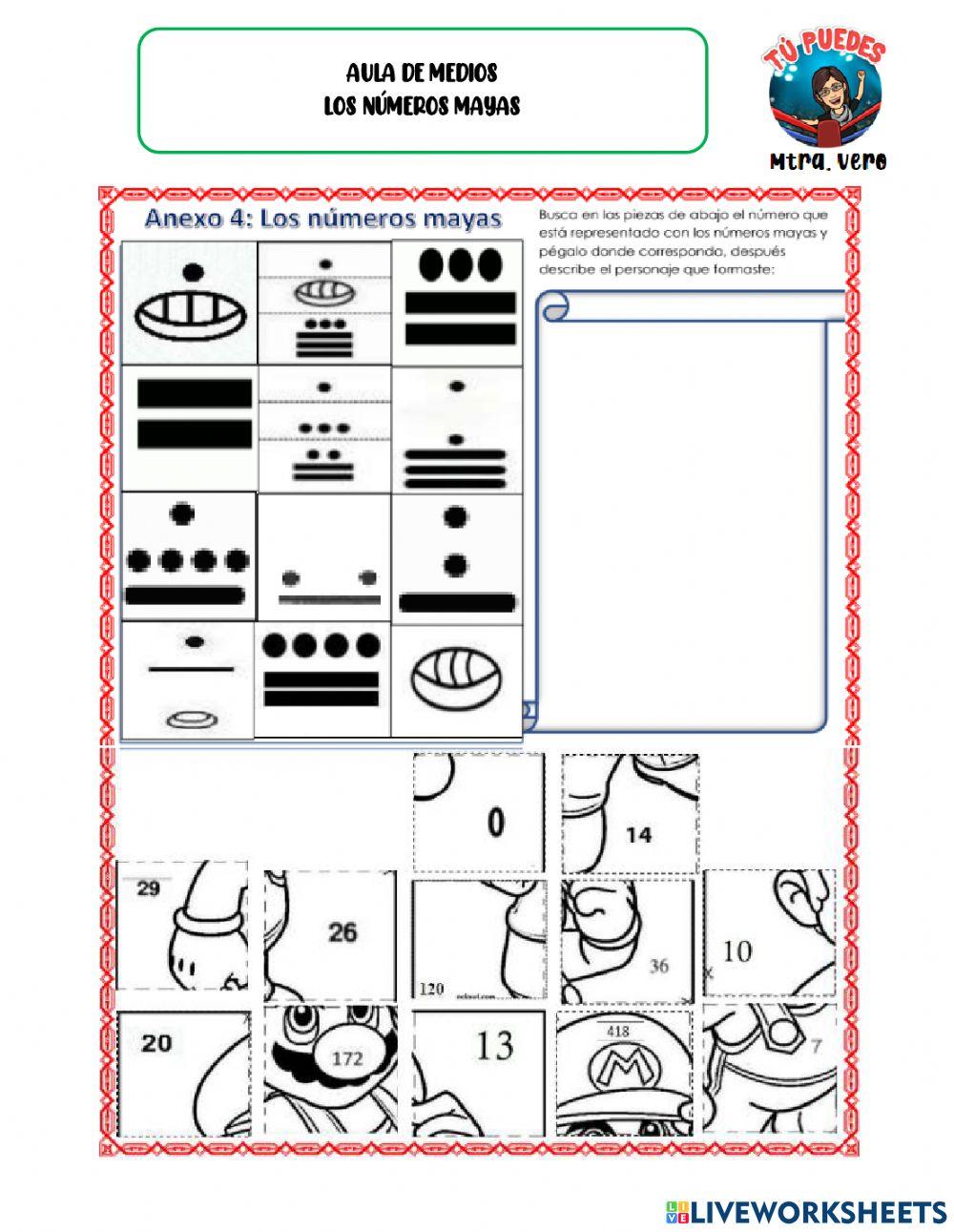 Números mayas MATEMÁTICAS worksheet | Live Worksheets