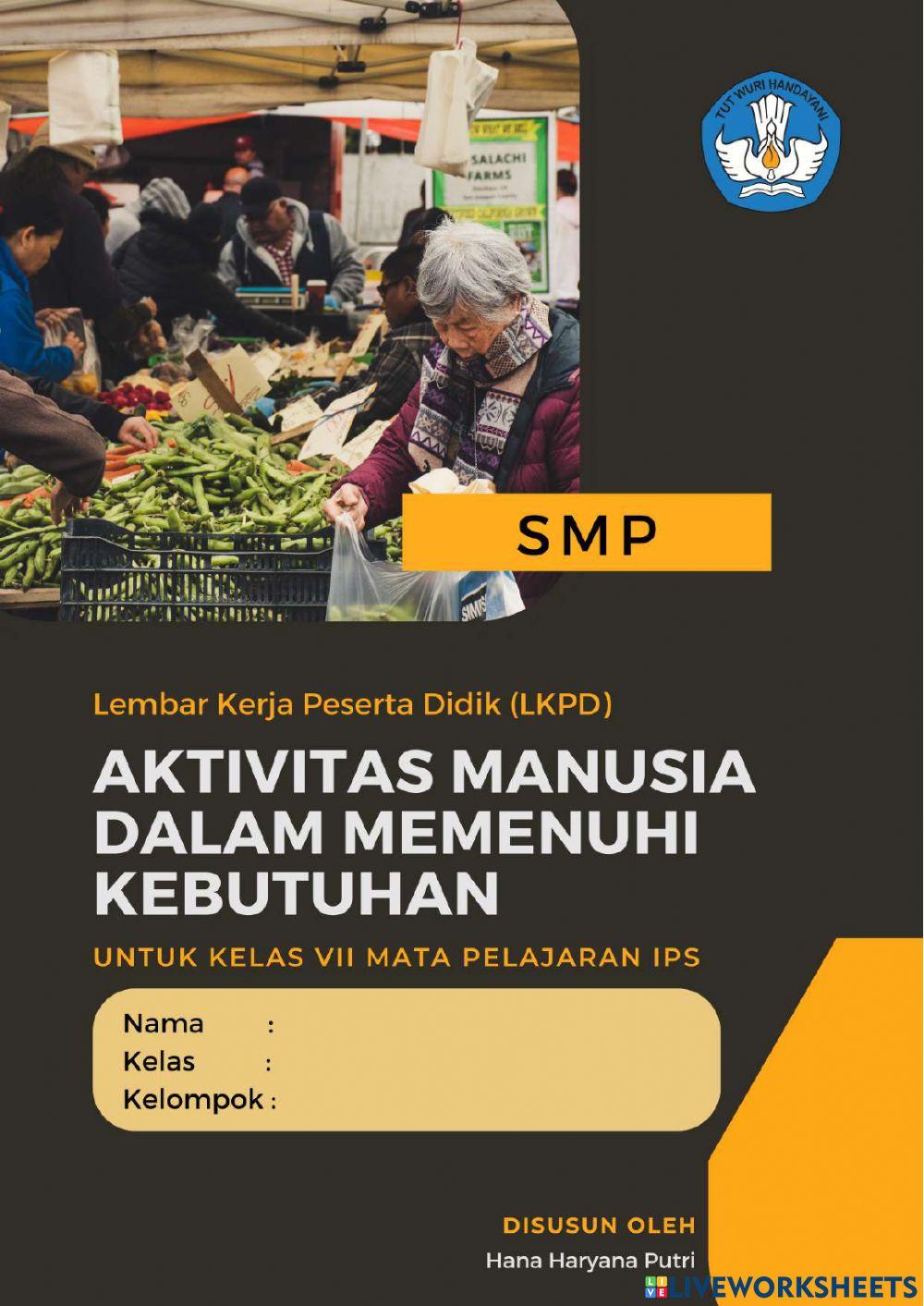 Aktivitas manusia dalam memenuhi kebutuhan online worksheet | Live ...