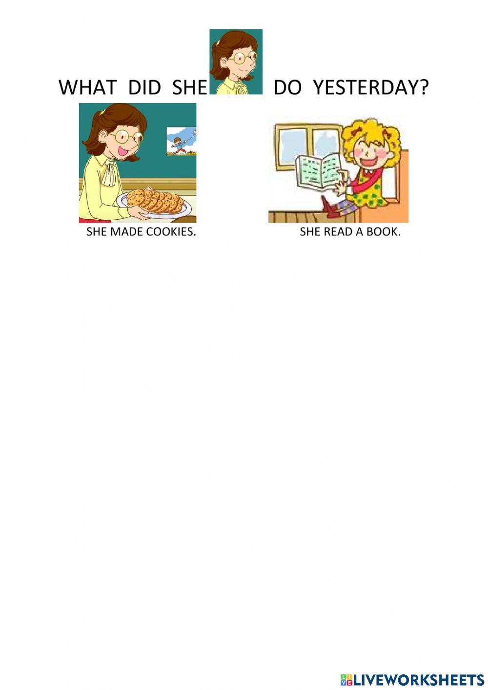 What did you do… | Free Interactive Worksheets | 7004081