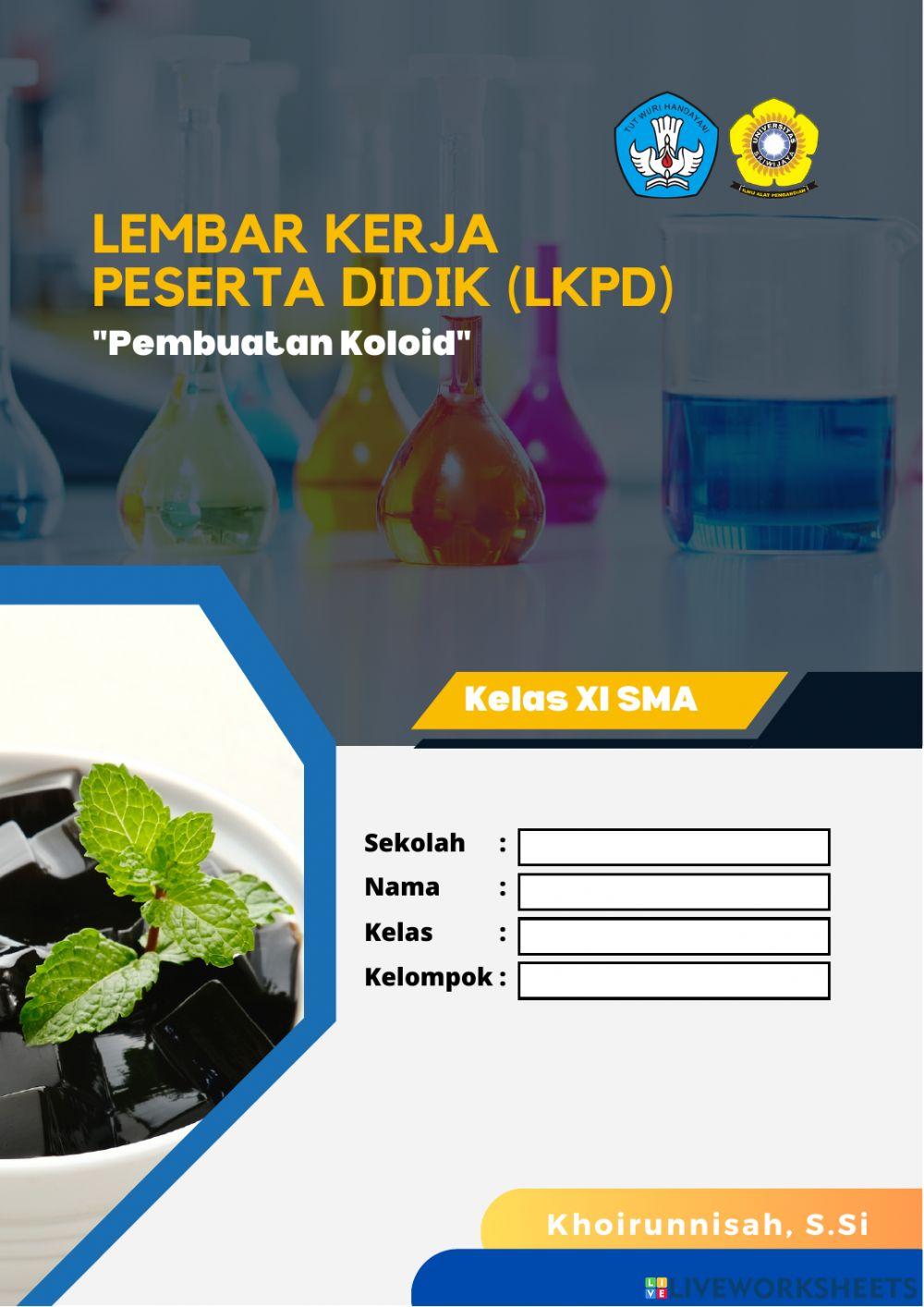 Pembuatan Koloid exercise | Live Worksheets