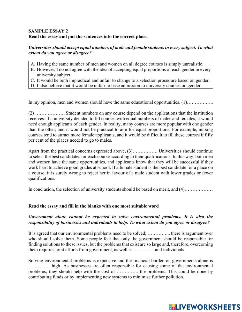 Argumentative e… | Free Interactive Worksheets | 7015370