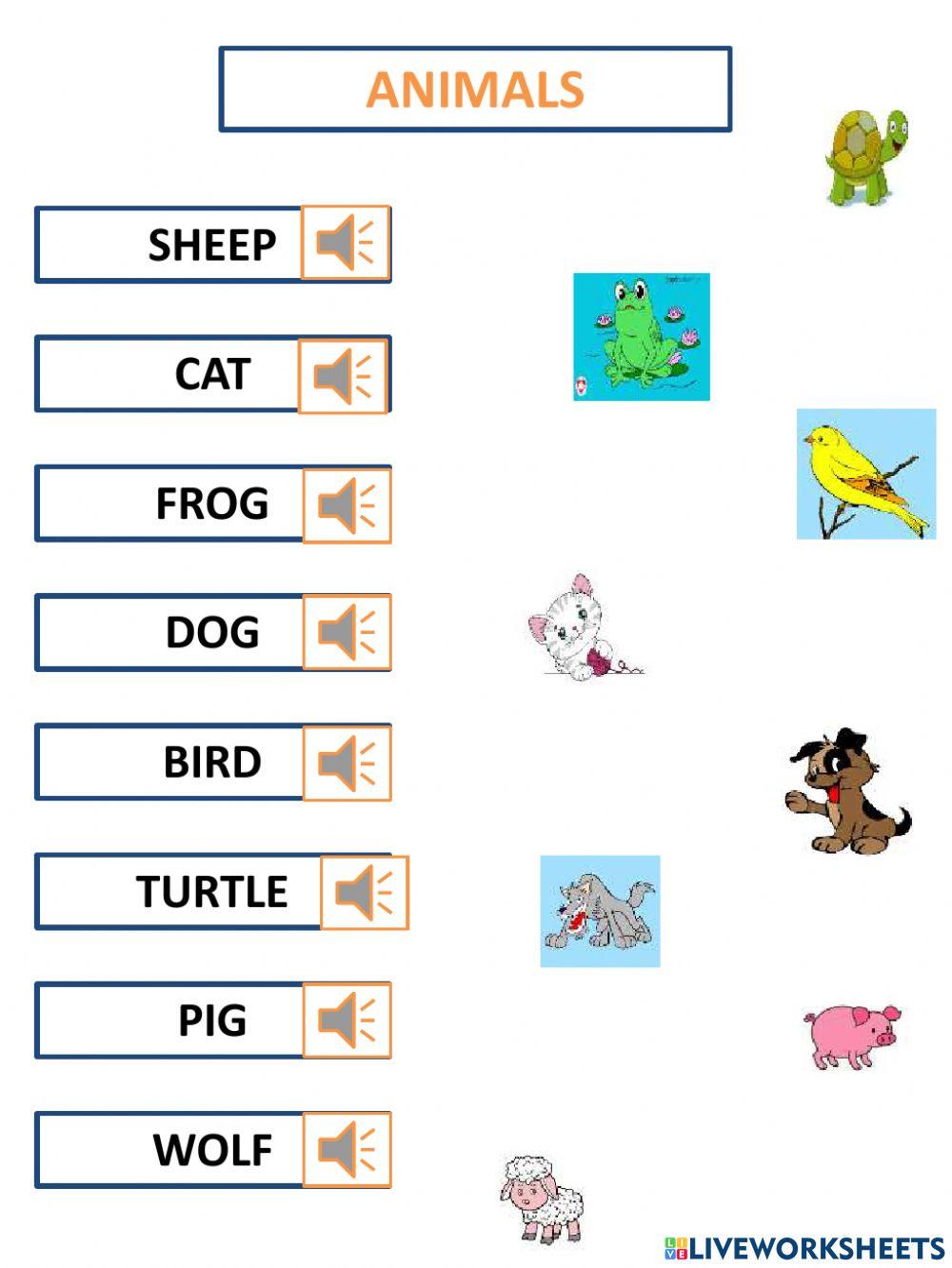 Animals online exercise for E | Live Worksheets