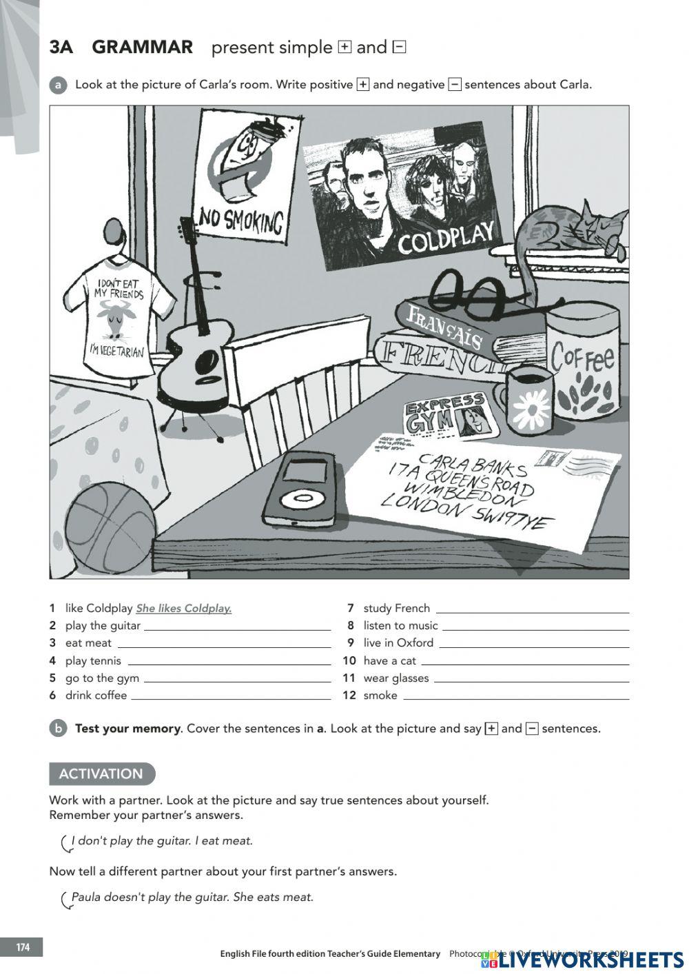 nef 3a grammar online exercise for | Live Worksheets