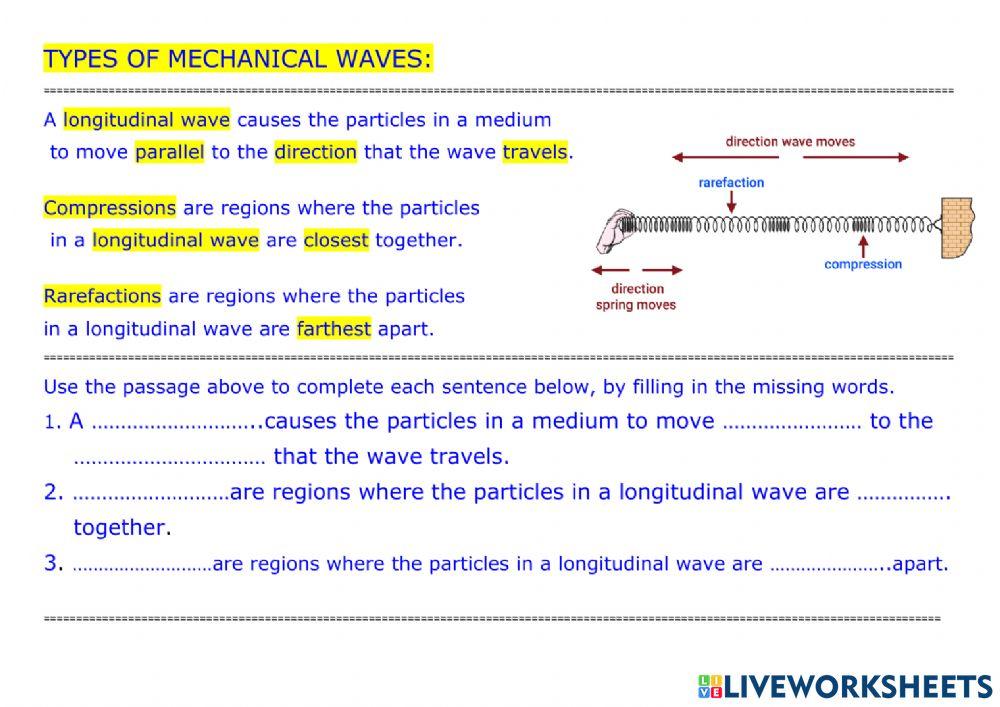 Longitudinal wa… | Free Interactive Worksheets | 7004991
