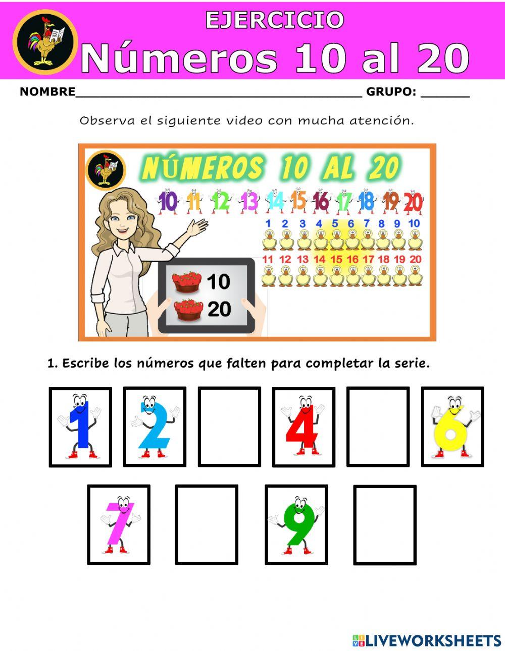 7005220 | Números del 10 al 20 | Norma Urbina