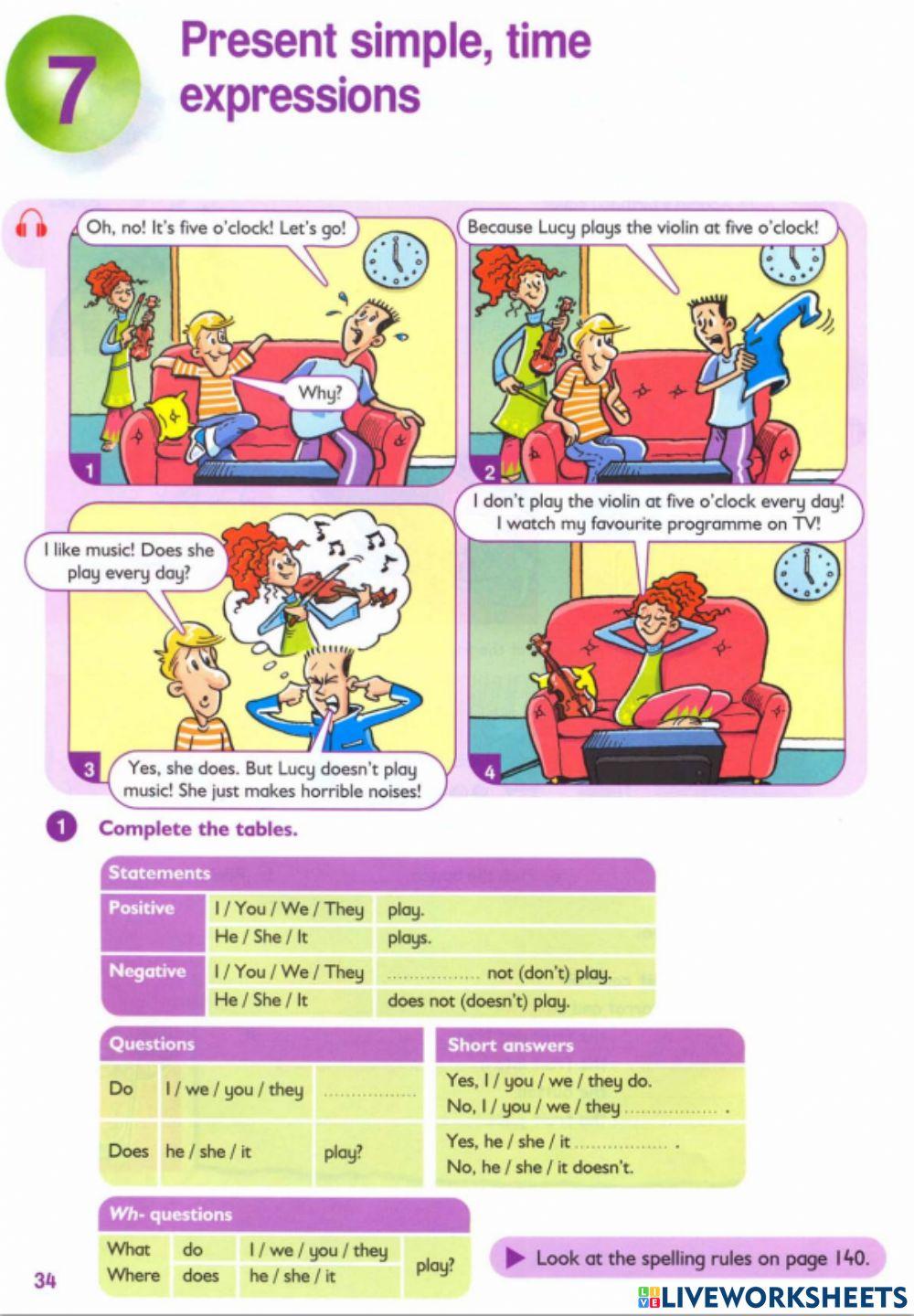 New Grammar Time 3 Unit 7 worksheet | Live Worksheets