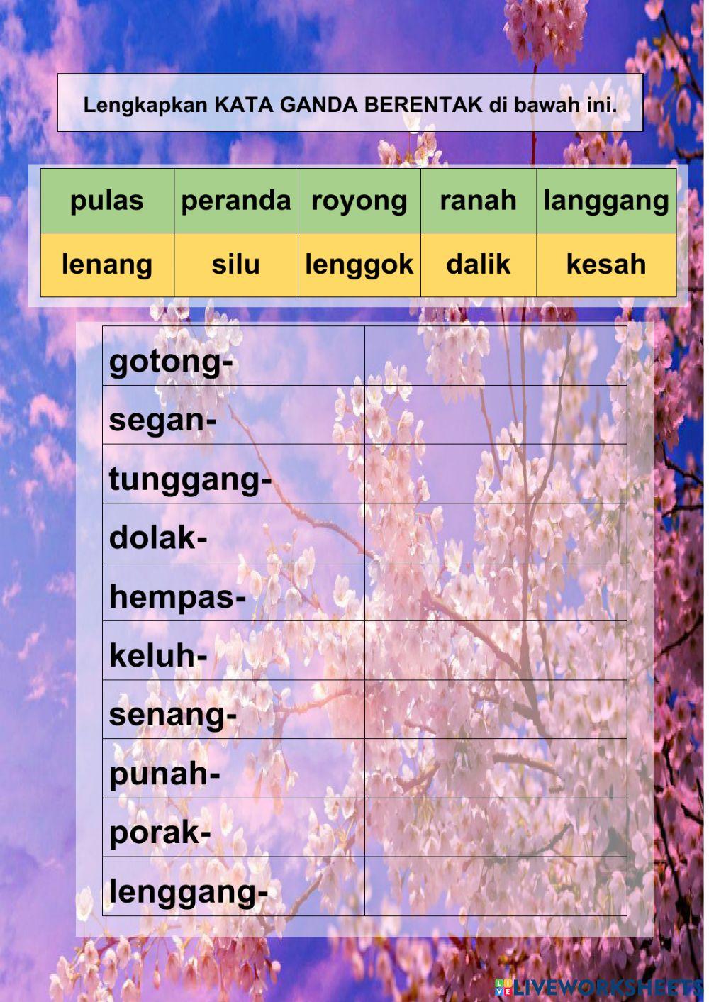 Kata ganda online exercise for 5 | Live Worksheets