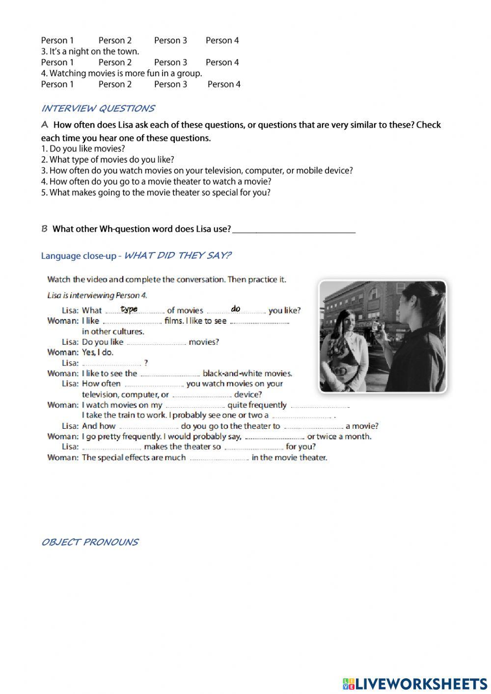 Interchange 1 v… | Free Interactive Worksheets | 7018293