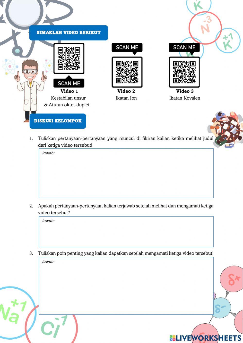 LKPD Ikatan Kimia | Ade_fitria | Live Worksheets