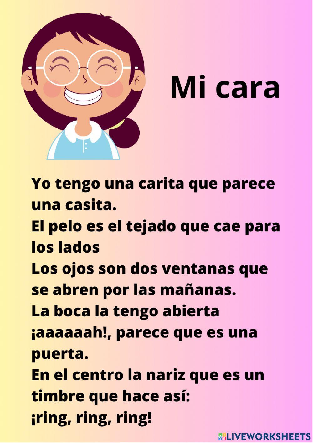 Mi cara 7005978 | TeresaBlancoSantos | Live Worksheets