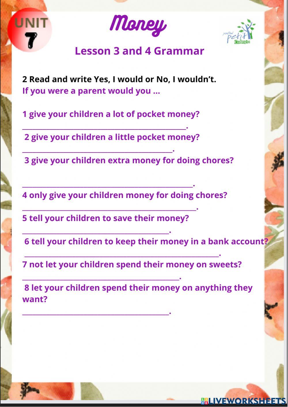 Second conditional online exercise for primary 6 grade | Live Worksheets