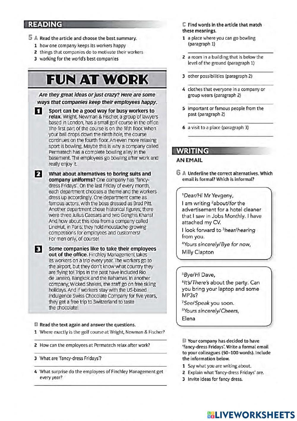 7045964 | Speak Out Pre-Intermediate - Workbook Units 1-3