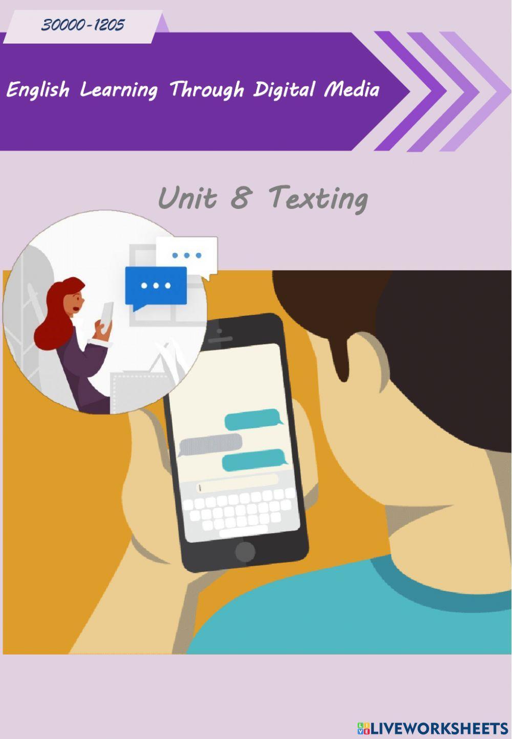 U8 Texting New worksheet | Live Worksheets