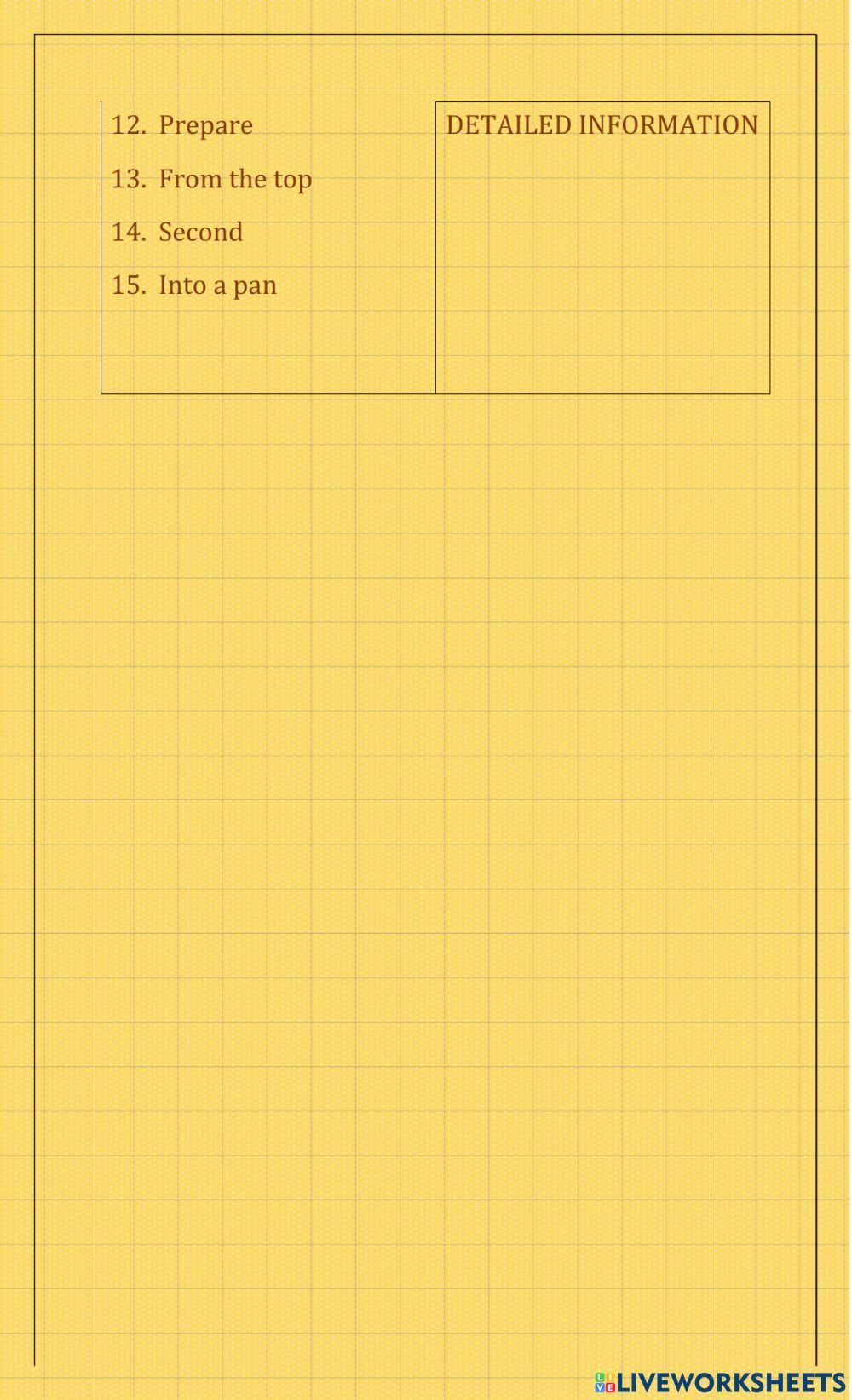 Procedure Text New worksheet | Live Worksheets