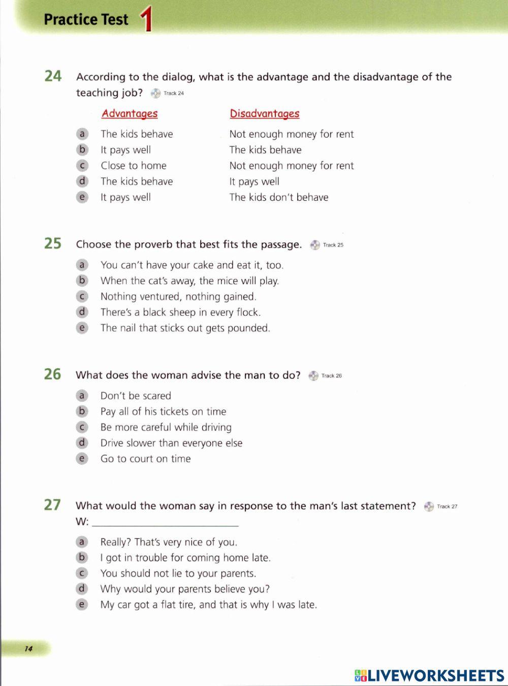 Lis Test 1 -P2 worksheet | Live Worksheets