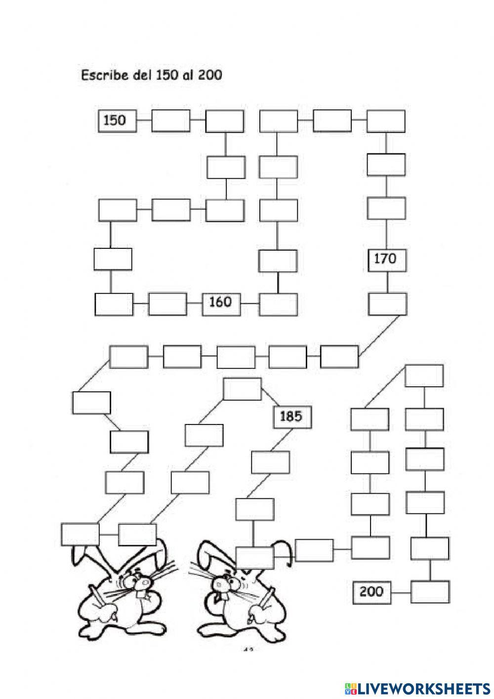 150 a 200 worksheet | Live Worksheets