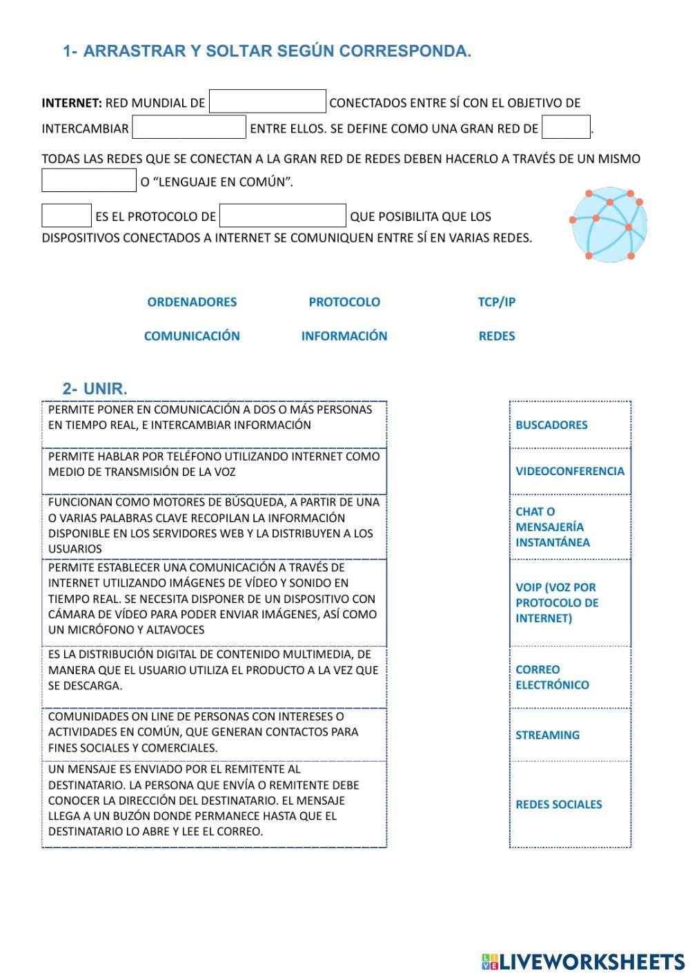 INTERNET online exercise for | Live Worksheets