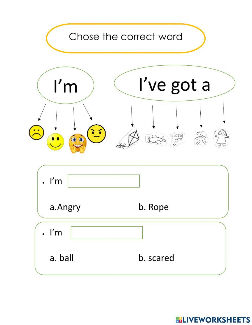 I'm and i've got worksheet | Live Worksheets