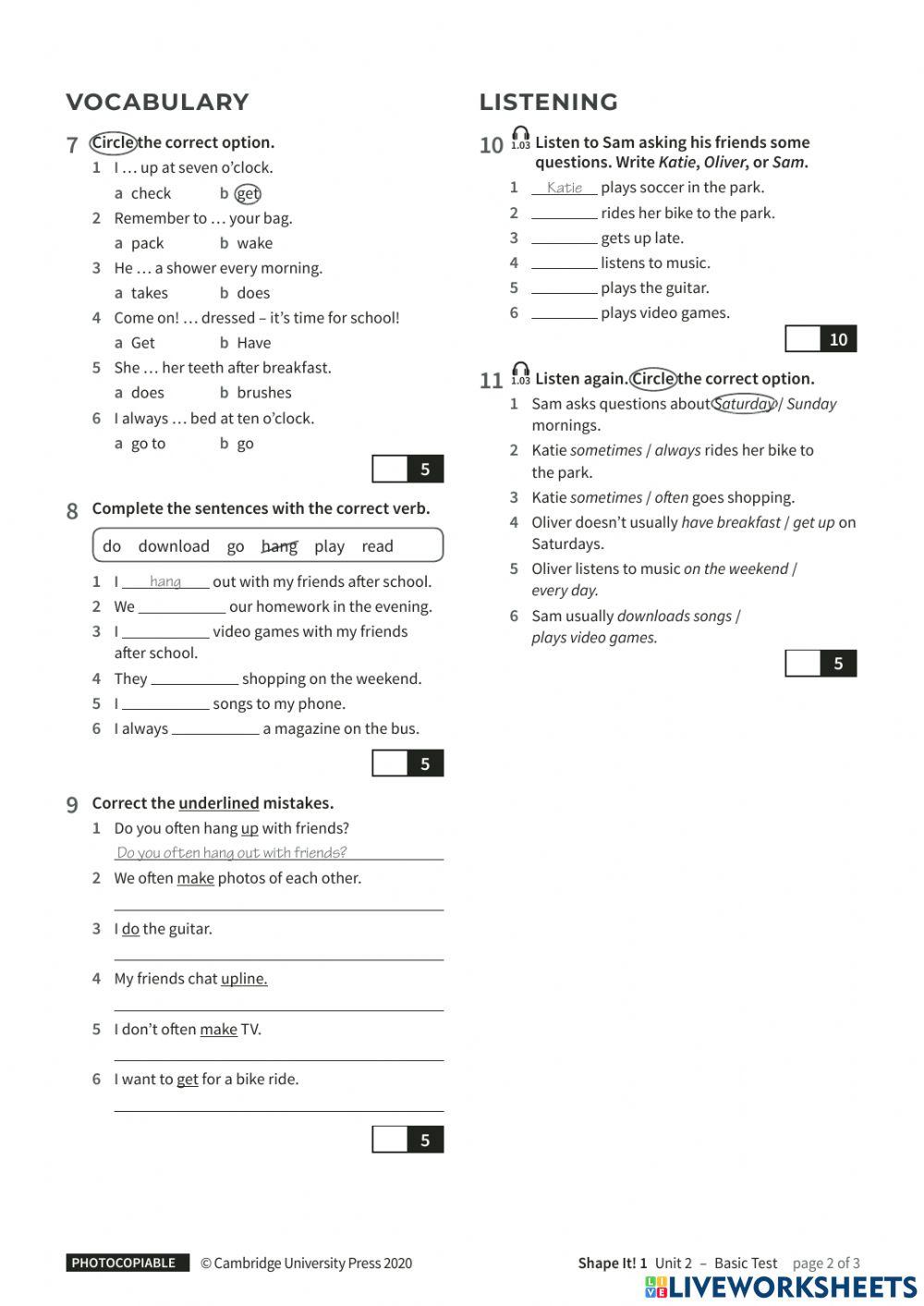 Shape it 1 - Unit 2 test 7000380 | Kazuyo Goes | Live