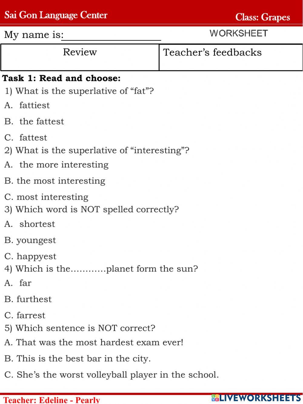 FFs3 - Unit 9 exercise | Live Worksheets