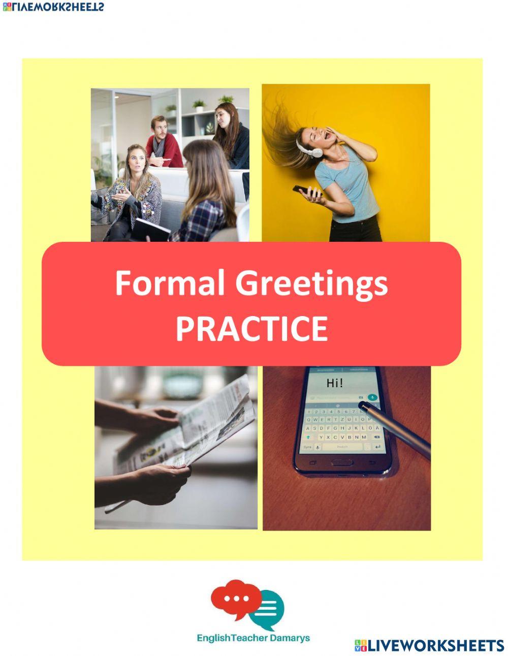 formal greeting online exercise for | Live Worksheets