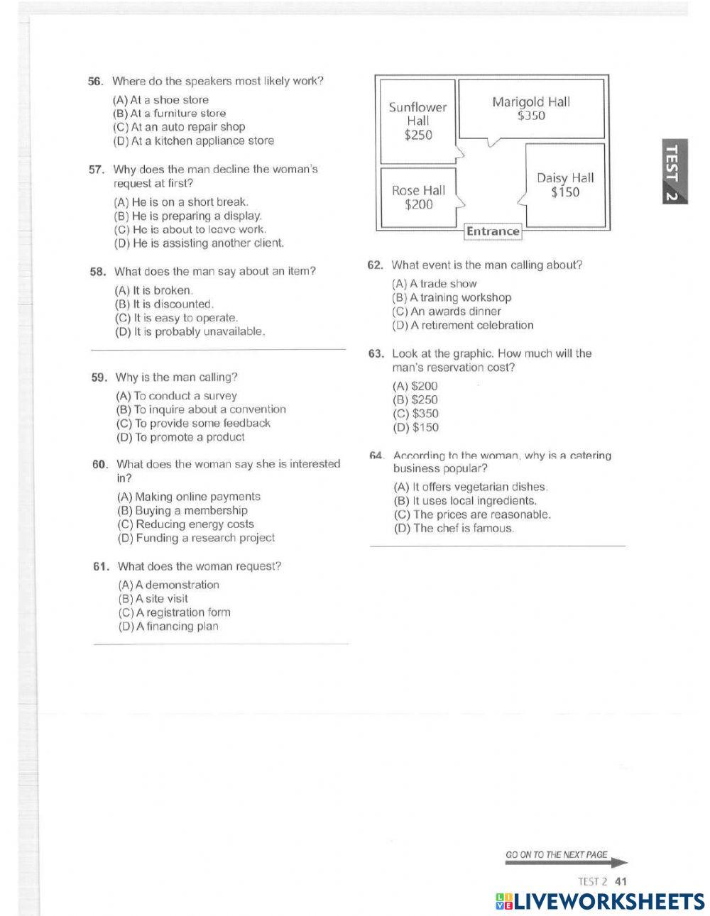 Toeic listening… | Free Interactive Worksheets | 7008231