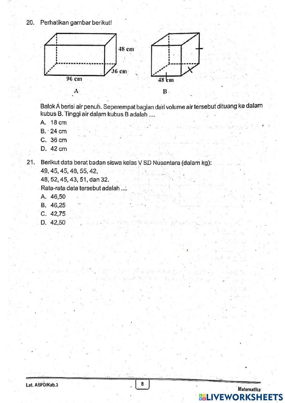 Simulasi PSAT worksheet | Live Worksheets