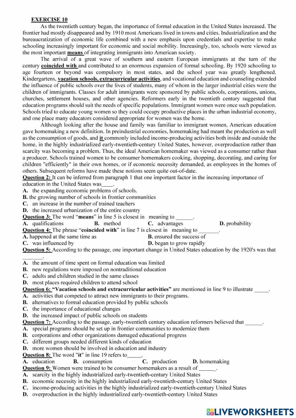 K12-READING 5 | Free Interactive Worksheets | 7032112