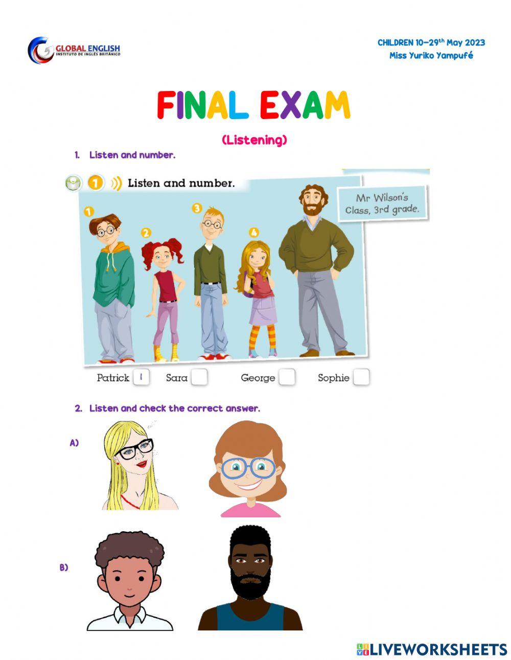 7016679 | Listening-FINAL EXAM | YURIKO23